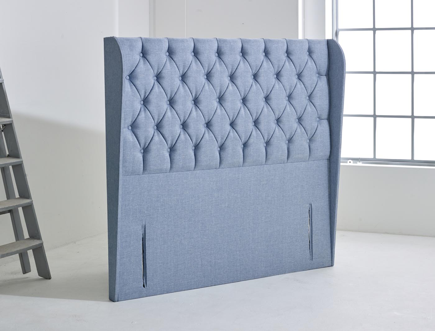 Manhattan Winged Floor Standing Upholstered Headboard – Comfybedss
